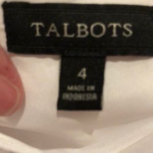 Talbots | Dresses | Talbots White Embossed Fit And Flare Dress | Poshmark